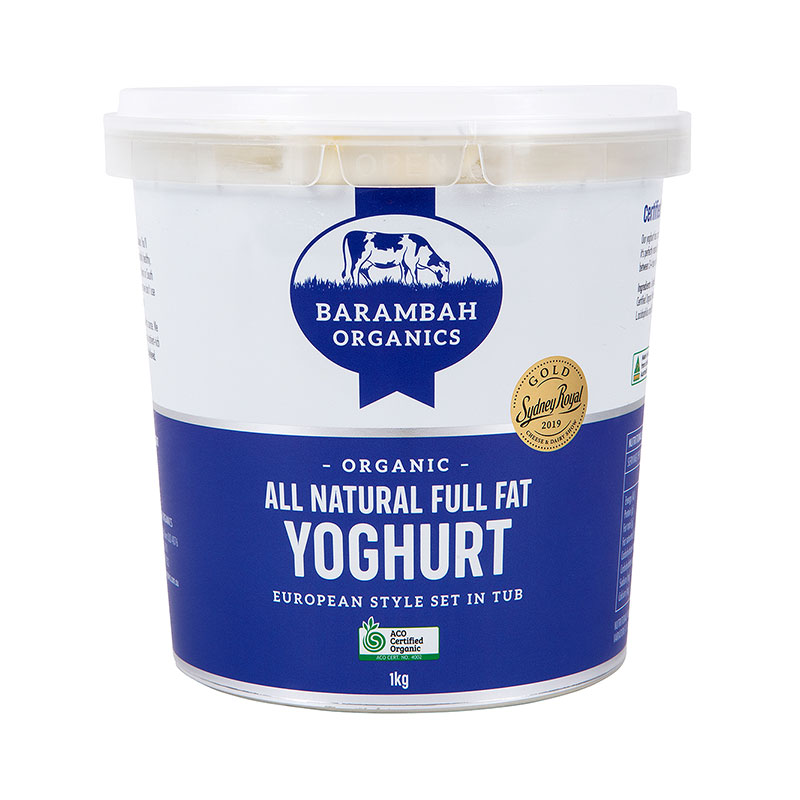 Barambah Organics- Yoghurt All Natural 97% 1kg | Gulli Food Distributors